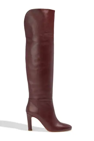 Gabriela Hearst Linda Leather Overtheknee Boots - Plum