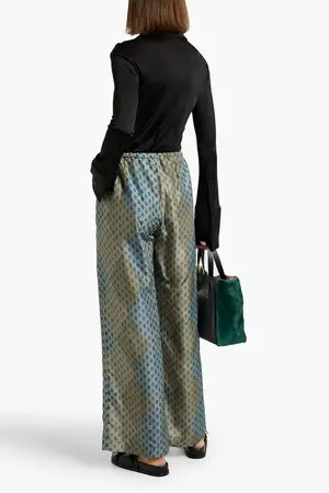 Dries Van Noten Printed Silk Crepe De Chine Straightleg Pants