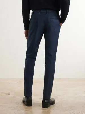 SLOWEAR Straight-leg Stretch-cotton Trousers - Blue