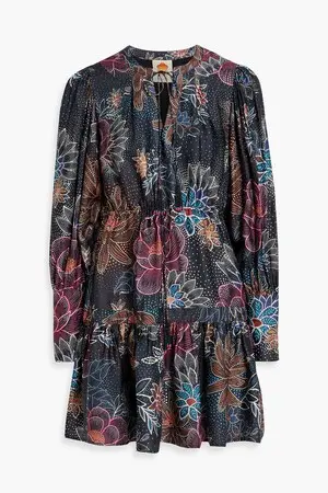 Farm Rio Printed Crepe Mini Dress