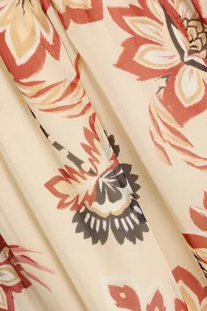 Farm Rio Floral Print Voile Midi Skirt