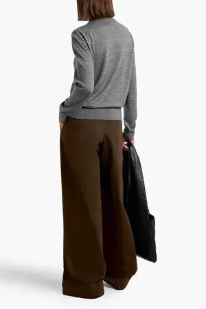 Dries Van Noten Velvettrimmed Cottontwill Wideleg Pants