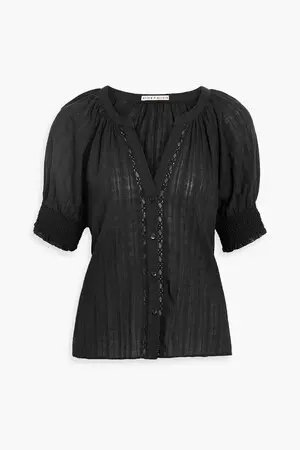 Alice + Olivia Alice Olivia Thalia Cottonjacquard Blouse - Black