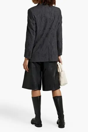 Brunello Cucinelli Doublebreasted Embroidered Woolblend Blazer