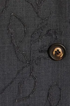 Brunello Cucinelli Doublebreasted Embroidered Woolblend Blazer