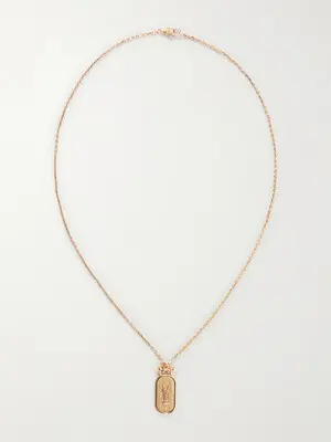Saint Laurent Cassandre Tablet Necklace - Gold