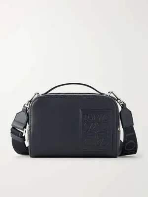 Loewe Camera Logo-debossed Leather Messenger Bag - Black