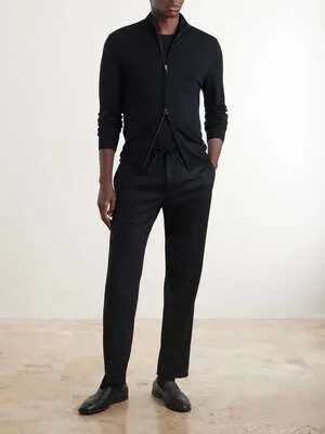 Canali Wool Zip-up Sweater