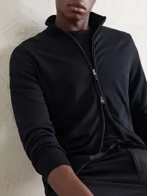 Canali Wool Zip-up Sweater