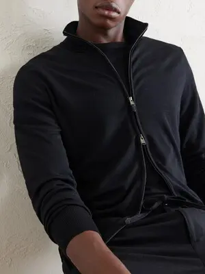 Canali Wool Zip-up Sweater