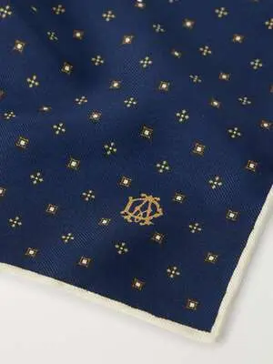 Dunhill Floral-jacquard Silk Pocket Square