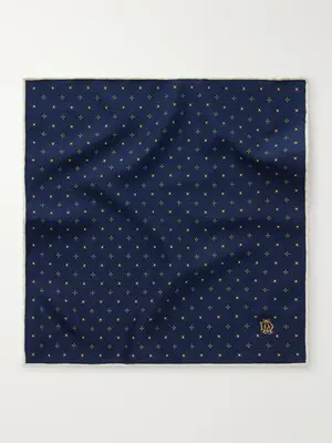 Dunhill Floral-jacquard Silk Pocket Square