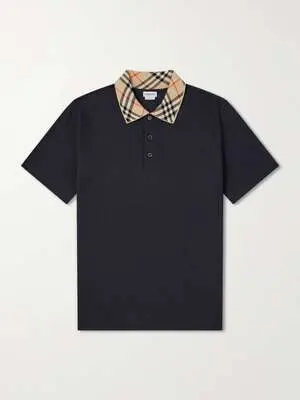 Burberry Checked Cotton-piqué Polo Shirt