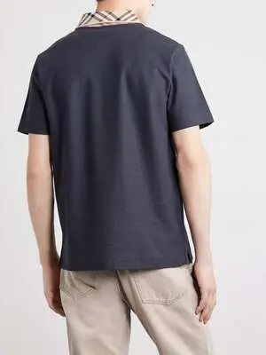 Burberry Checked Cotton-piqué Polo Shirt