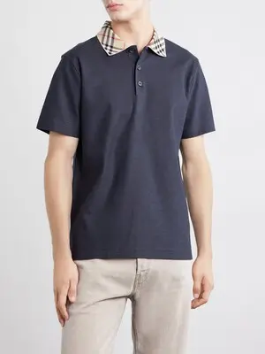 Burberry Checked Cotton-piqué Polo Shirt