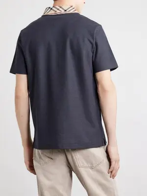 Burberry Checked Cotton-piqué Polo Shirt