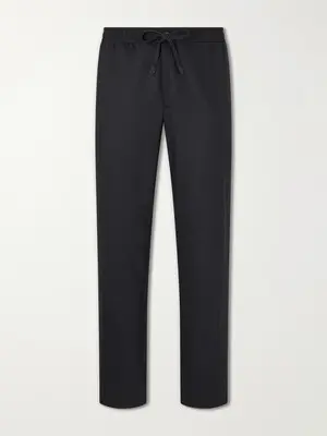 Canali Straight-leg Wool-blend Trousers - Black