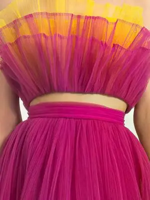 GEMY MAALOUF Ruffled Strapless Top