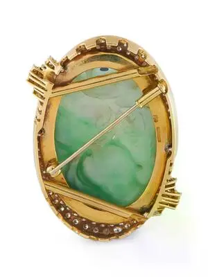 LB EXCLUSIVE Jade And Diamond Brooch