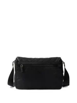 Prada Large Quilted Re-nylon Shoulder Bag With Saffiano Trim