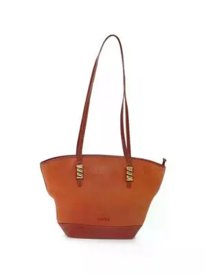 Loewe Velazquez Embossed-logo Leather Tote Bag - Orange