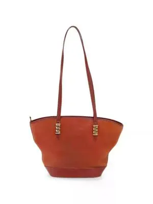 Loewe Velazquez Embossed-logo Leather Tote Bag - Orange