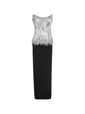 Safiyaa Regan Crystal-embellished Corset-style Maxi Dress - Black