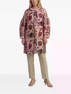 Alberta Ferretti Floral Print Balloon Sleeve Coat