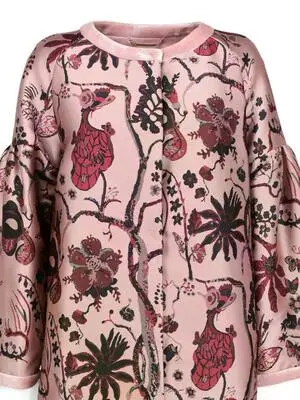 Alberta Ferretti Floral Print Balloon Sleeve Coat