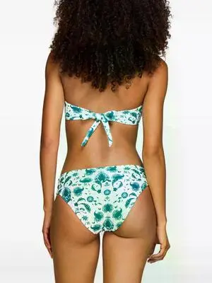 Heidi Klein Kos Paisley-print Textured Bikini Bottoms - White