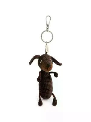 NAHMIAS Doxie Crochet Dog Keychain - Brown