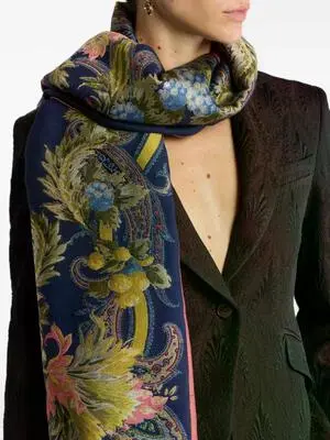 Etro Paisley-print Scarf - Blue