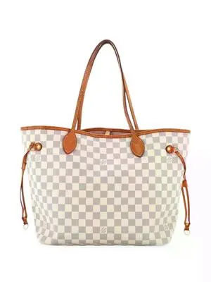 LOUIS VUITTON Neverfull Nm Damier Mm Tote Bag - White