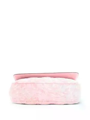 Versace Medusa Icon Chain Flap Bag Quilted Barocco Jacquard East West Shoulder Bag - Pink