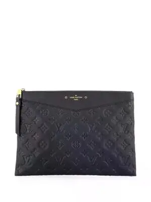LOUIS VUITTON Daily Monogram Empreinte Leather Pouch - Black