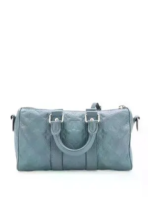 LOUIS VUITTON Keepall Bandouliere Bag Monogram Taurillon Leather 25 Handbag - Blue