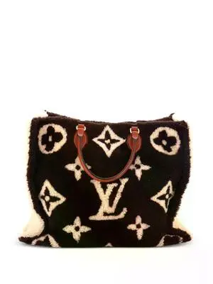 LOUIS VUITTON Monogram Giant Teddy Fleece Gm Tote Bag - Brown