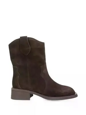 LINDA BAUMANN Suede Western-style Boots - Brown