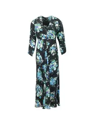 Rixo Floral-print Long-sleeve Maxi Dress - Black