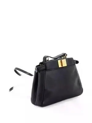 Fendi Peekaboo Bag Leather Micro Crossbody Bag