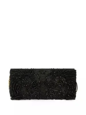 Elisabetta Franchi Bead-embroidered Satin Clutch Bag