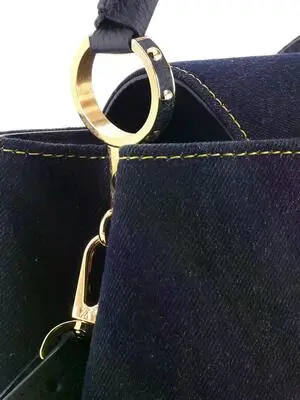 LOUIS VUITTON Capucines Bag Patchwork Denim Bb Satchel