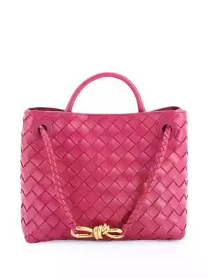 Bottega Veneta Andiamo Top Handle Bag Intrecciato Nappa Small Satchel - Pink