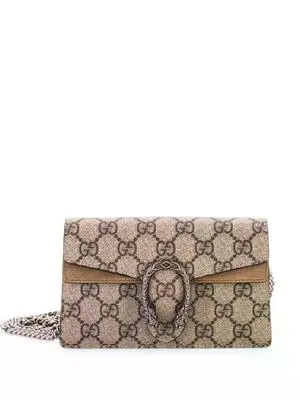 Gucci Dionysus Bag Gg Coated Canvas Super Mini Crossbody Bag - Brown