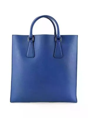 Prada Open Saffiano Leather North South Tote Bag - Blue