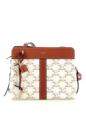 Celine Teen Cabas De France Bag Triomphe Coated Canvas Small Crossbody Bag - Brown