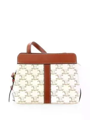 Celine Triomphe Coated Canvas Small Crossbody Bag - Brown