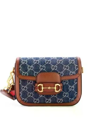 Gucci Horsebit 1955 Gg Denim Mini Shoulder Bag - Blue