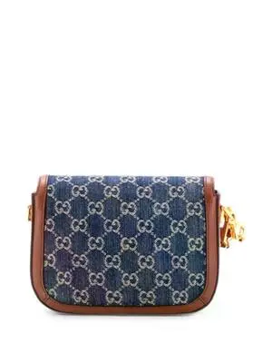 Gucci Horsebit 1955 Gg Denim Mini Shoulder Bag - Blue