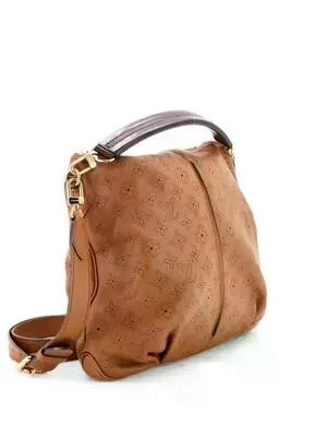 LOUIS VUITTON Selene Handbag Mahina Leather Pm Hobo Bag - Brown